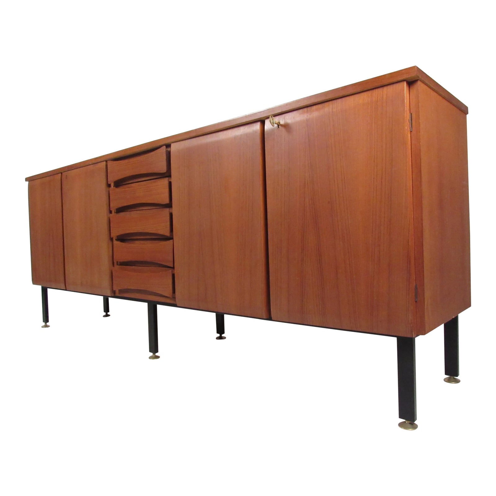 Contemporary Modern Teak Sideboard | Chairish