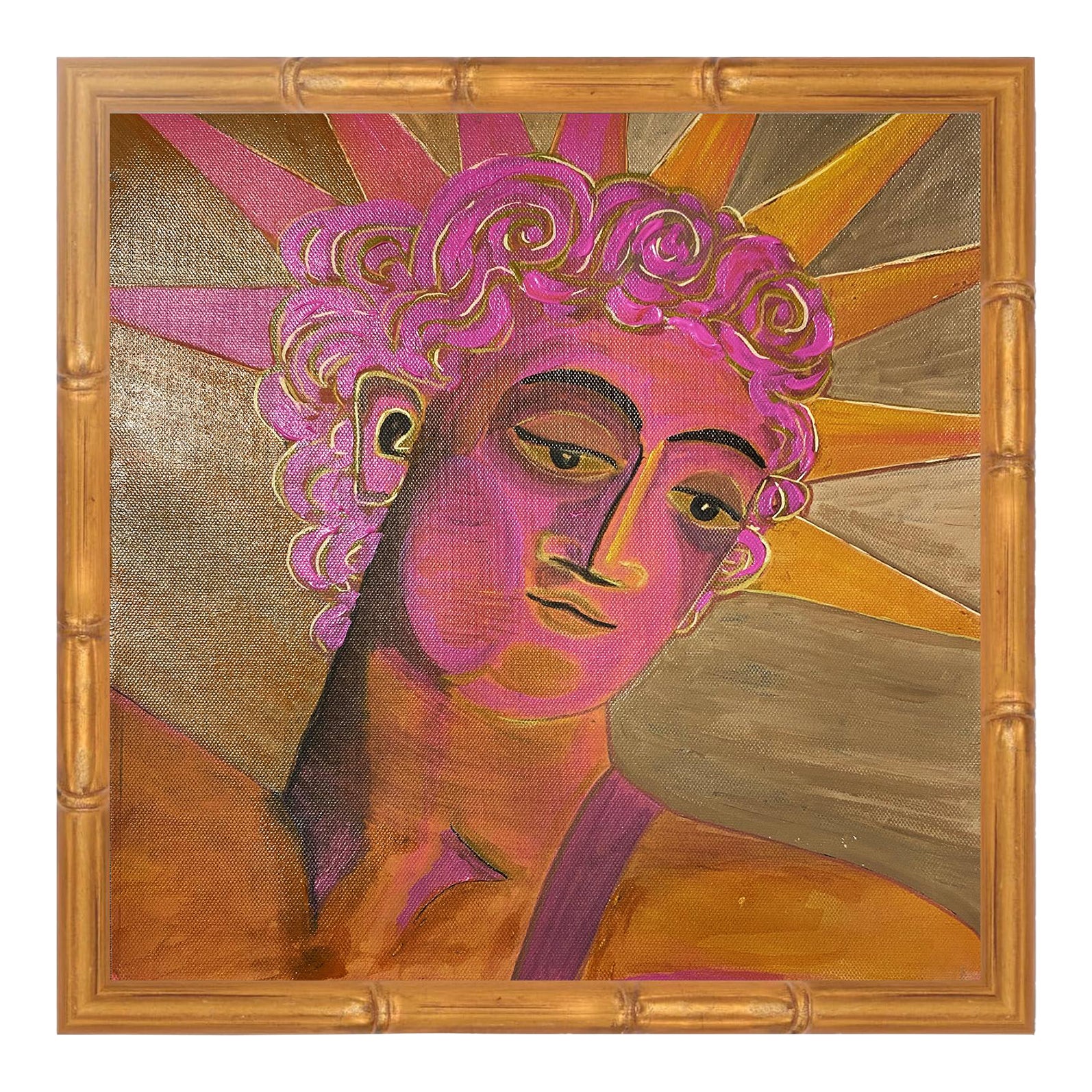 Helios / Apollo Sun God – Original Framed Acrylic Painting, Greek Roman ...