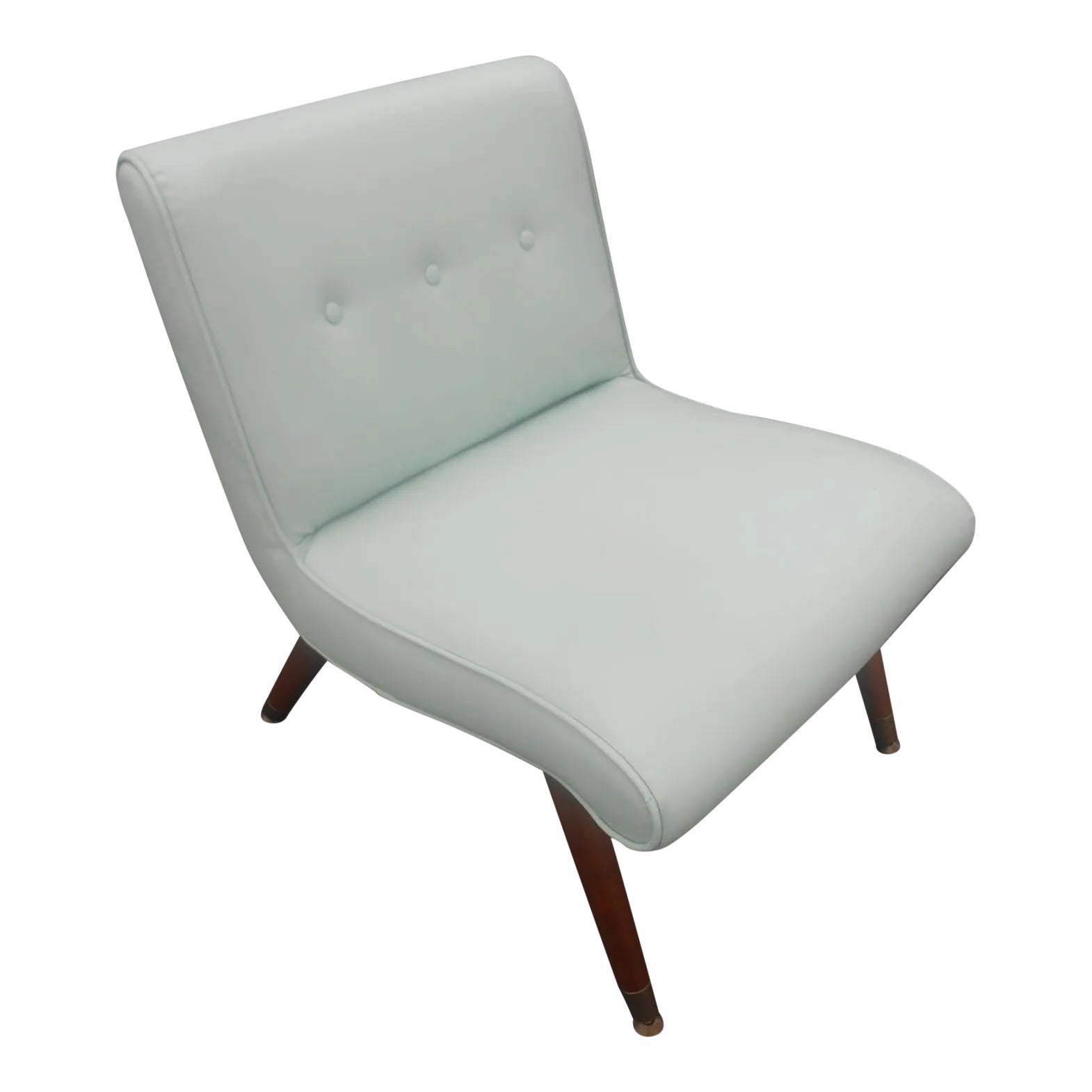 Mid-Century Modern Design Leather Swoop Chair | Chairish