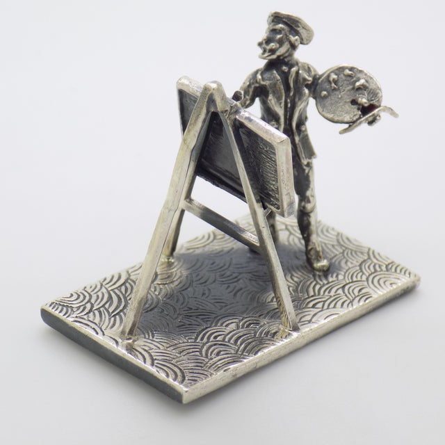 Vintage Italian Handmade Genuine Sterling Silver Painter & Paint Scene ...
