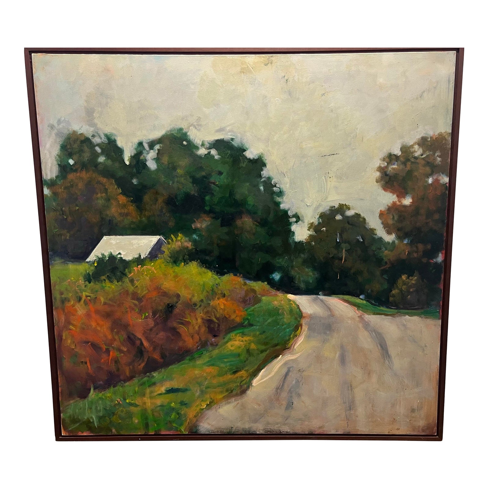 1990s Lucy Gould Reitzfeld, Large Oil on Canvas Painting “the Road ...