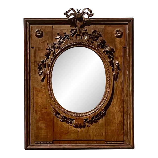 Vintage Boho Hand Carved Ribbon Mirror | Chairish