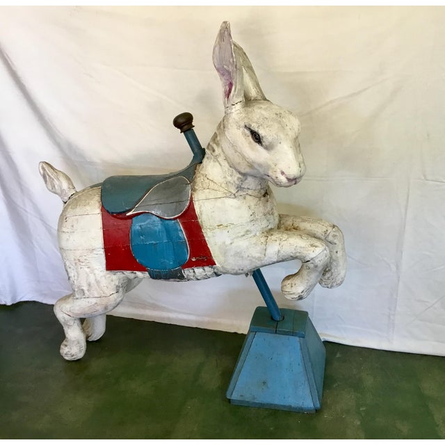19th Century French Carved Juvenile Carousel Rabbit | Chairish
