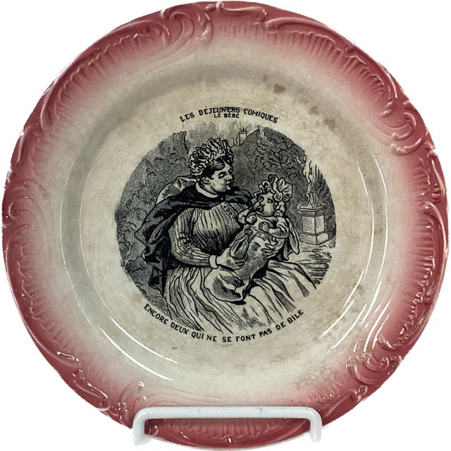 Antique French Les De'jeuners Comiques "Talking Plates", Set of Six ...