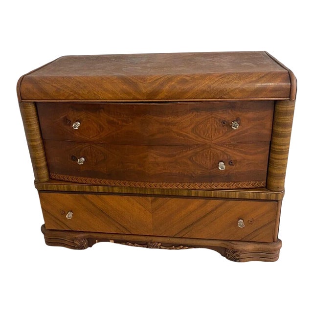 Waterfall Art Deco Dresser Walnut Chairish