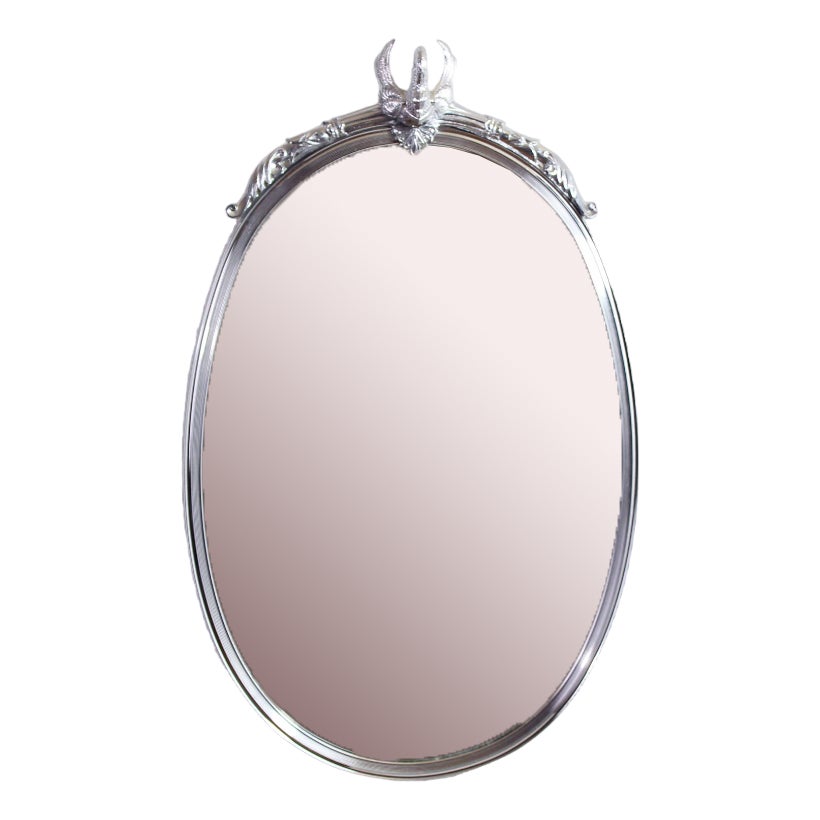 Oval Swan Mirror, 1970s | Chairish