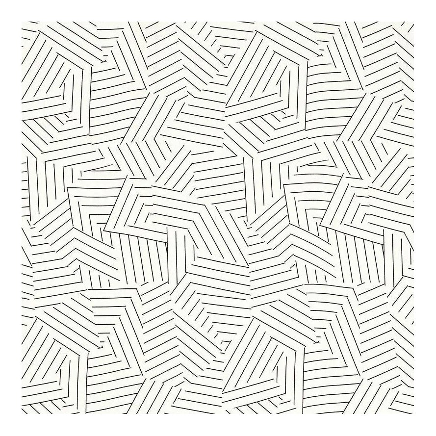 Schumacher Deconstructed Stripe Fabric in Black | Chairish