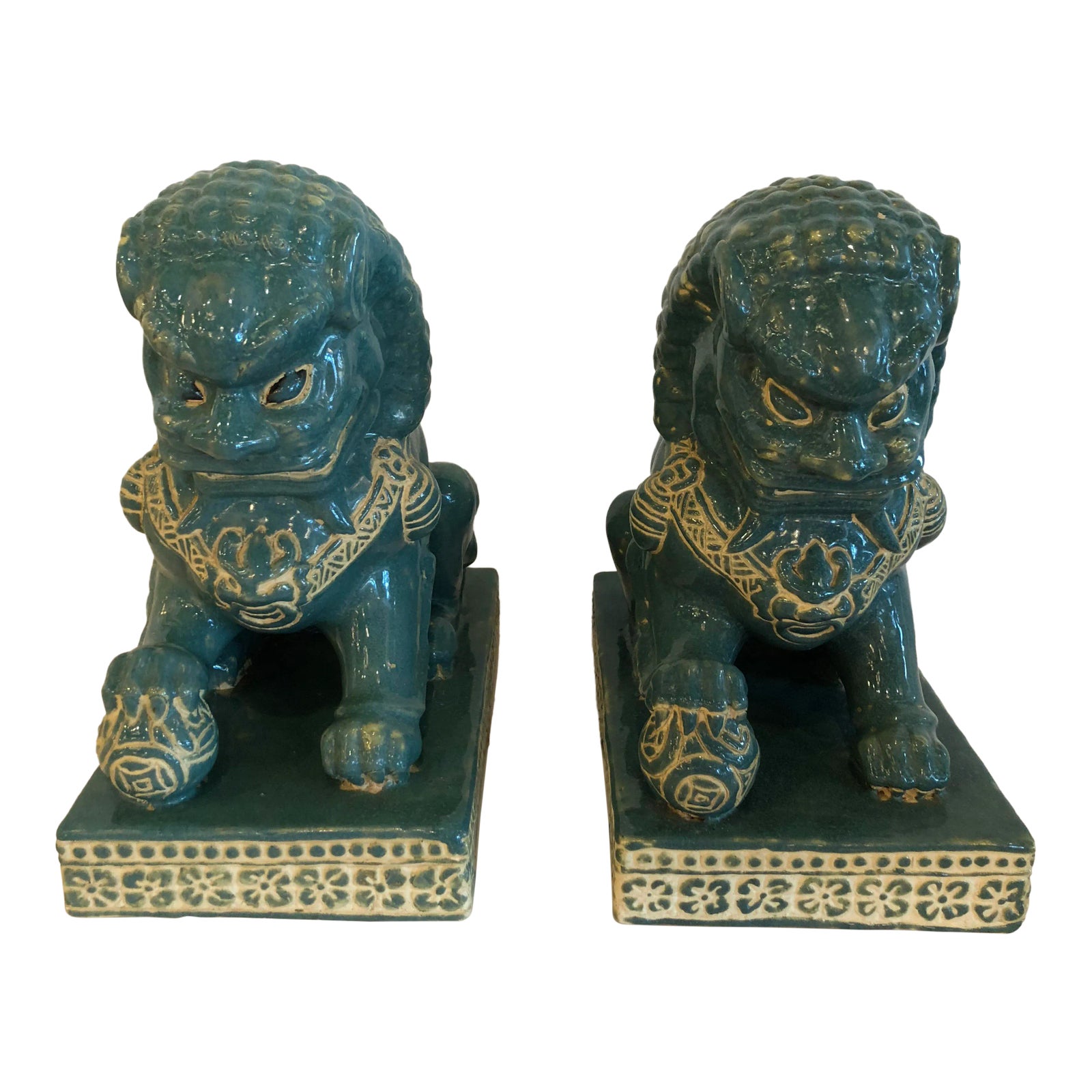 Vintage Large Foo Dogs - a Pair | Chairish