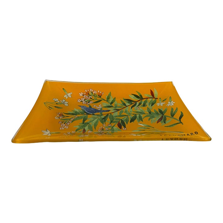 Contemporary Orange Glass Fragonard Trinket Tray | Chairish