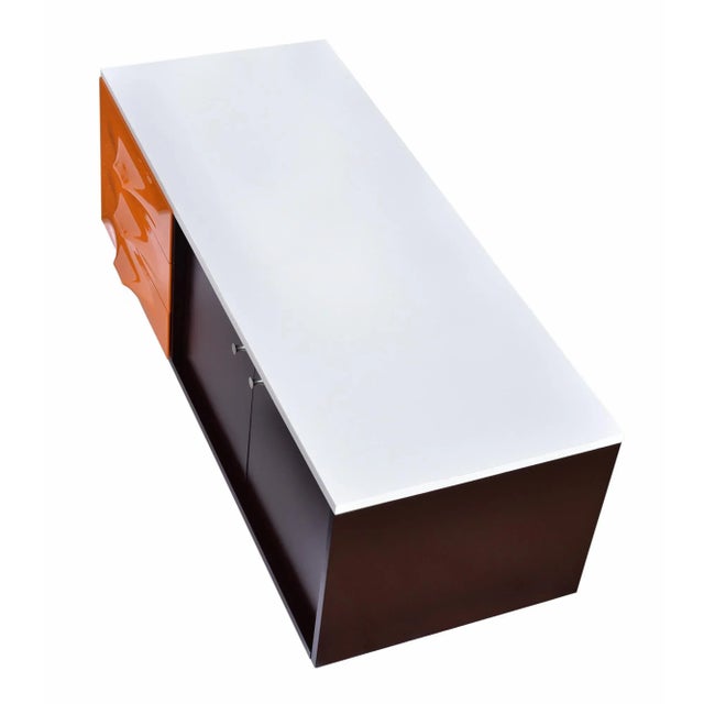 Restored Raymond Loewy Brown Orange and White Df-2000 Tv Stand Credenza ...