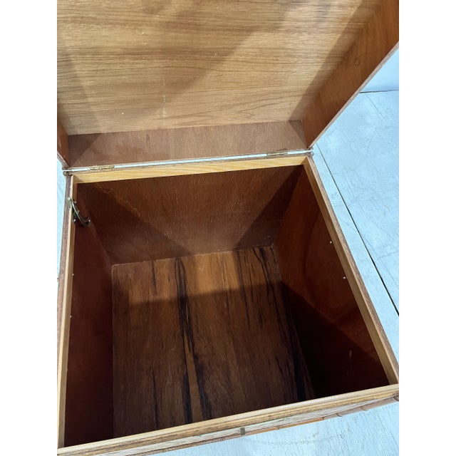 Vintage Faux Bamboo Woven Rattan Chest Trunk | Chairish