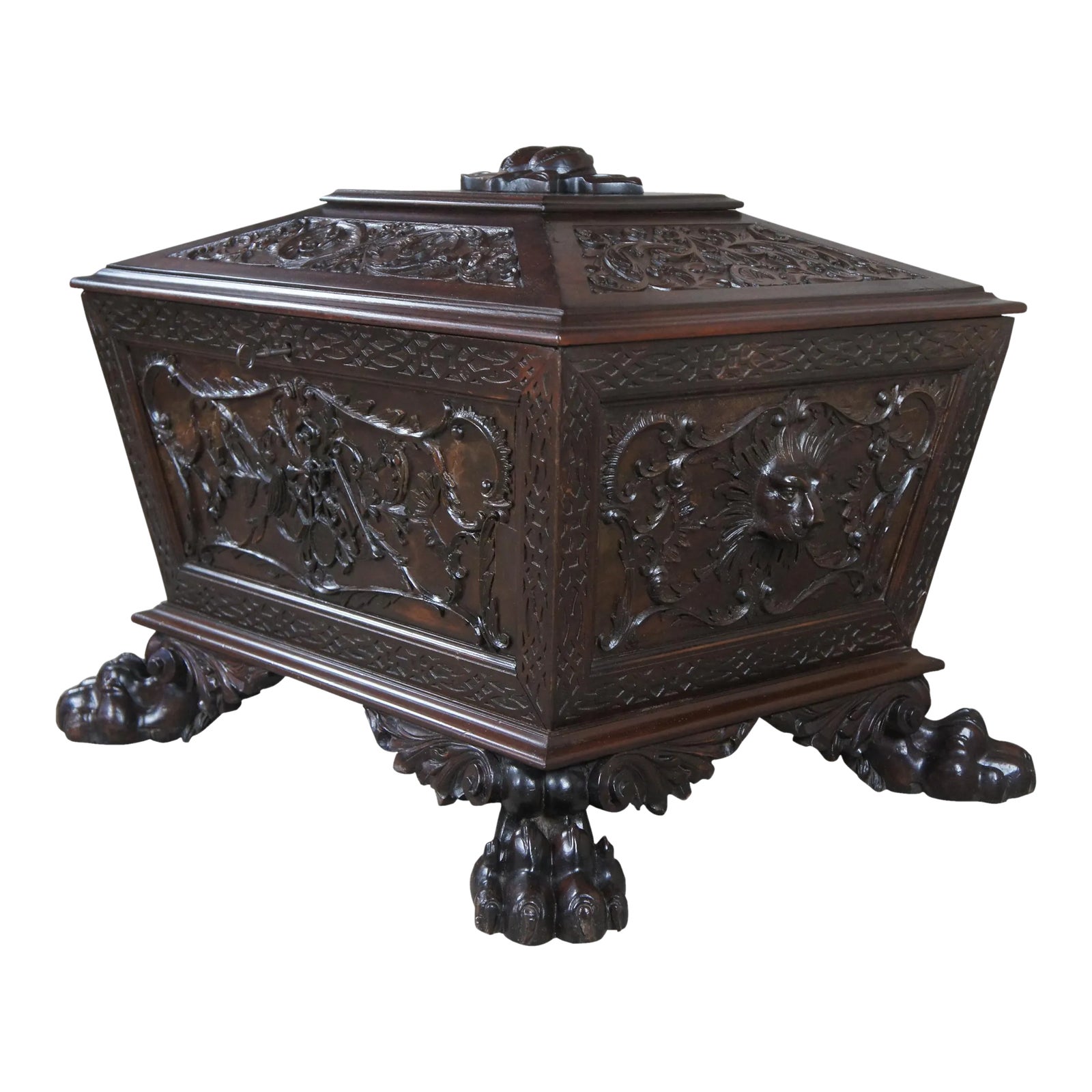 Early 19th Century Antique English Regency Carved Cellarette Cassone ...