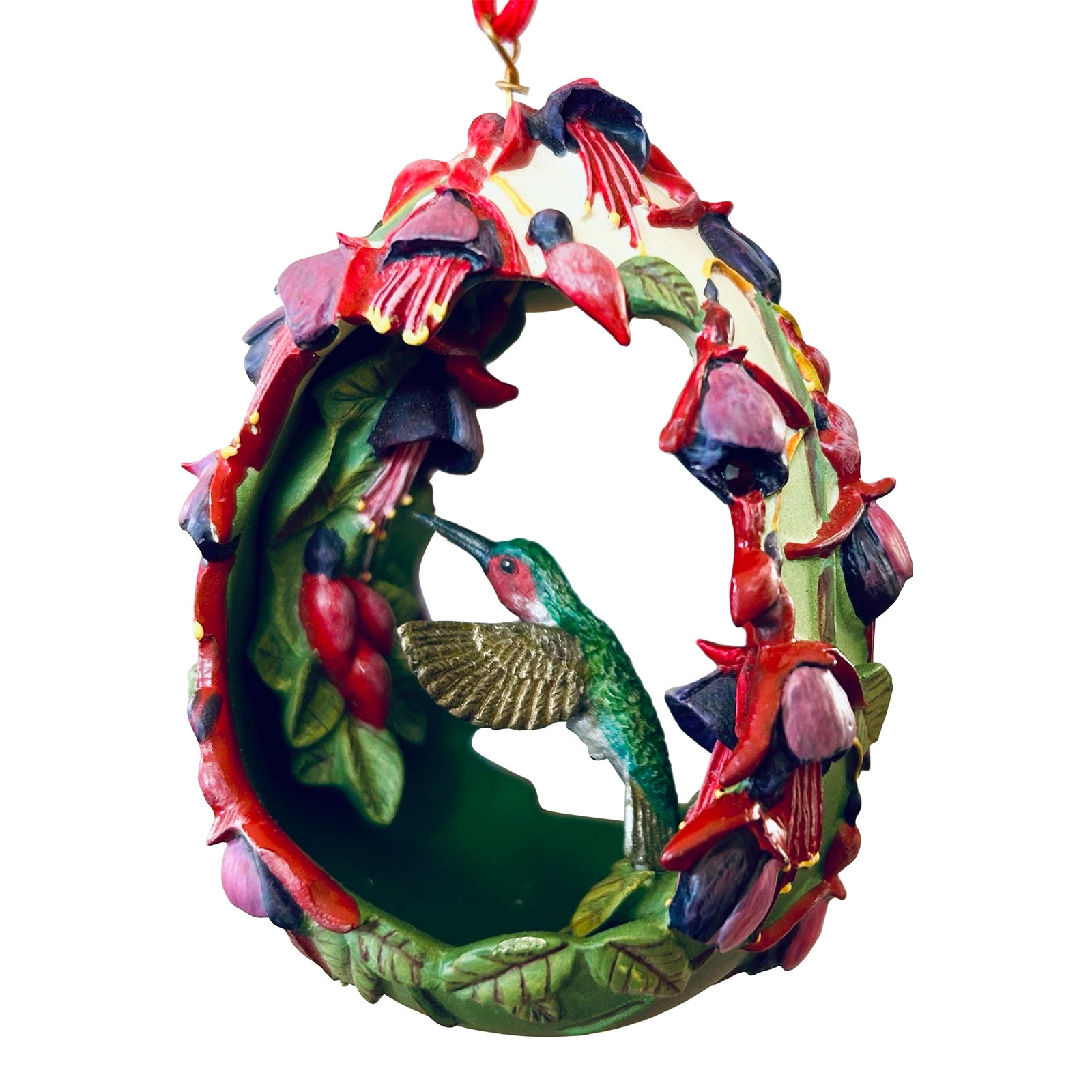 Spring Floral Easter Hummingbird Egg Ornament | Chairish