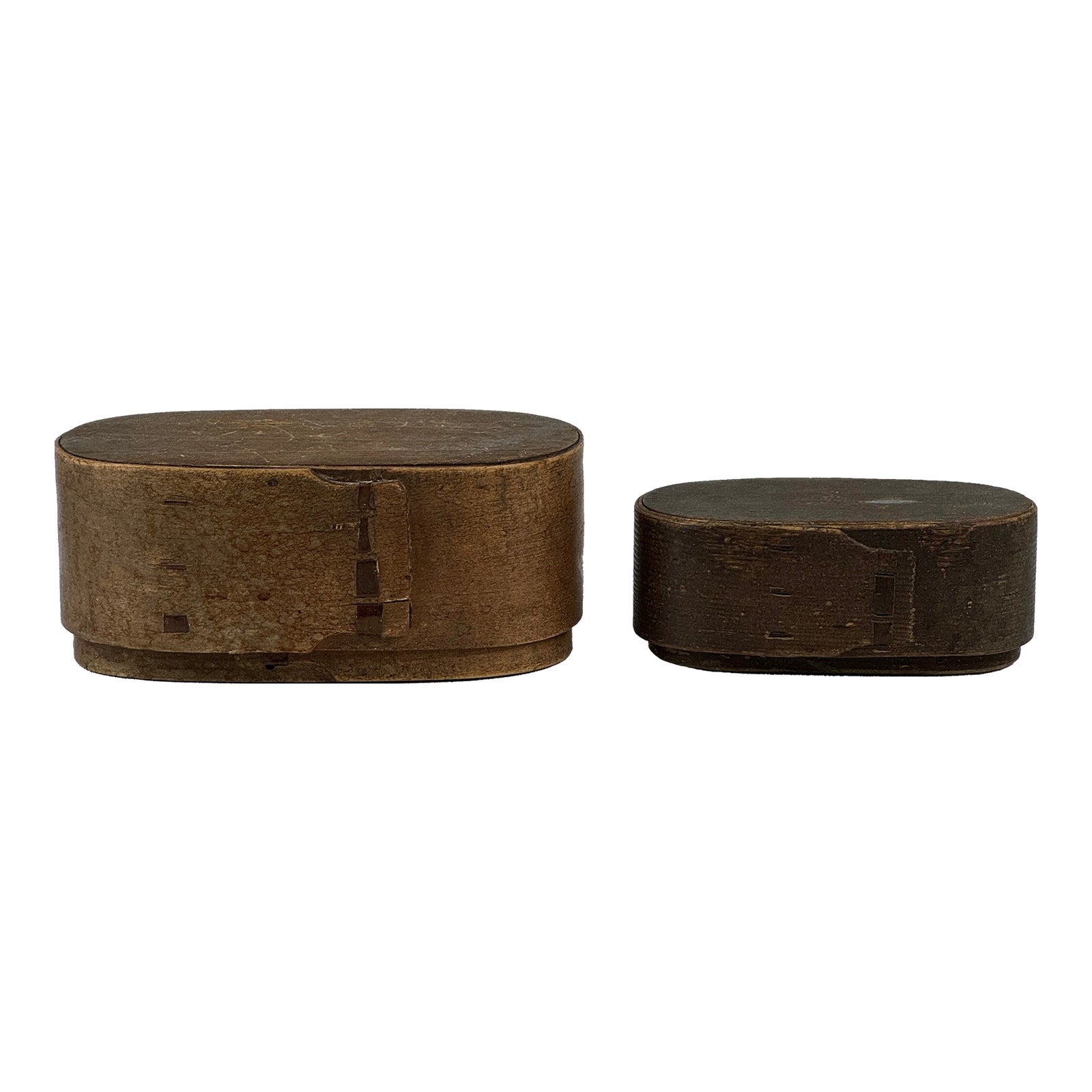 Pair of Antique 19th Century Cheese/Butter Bent Wood Boxes, Primitive ...