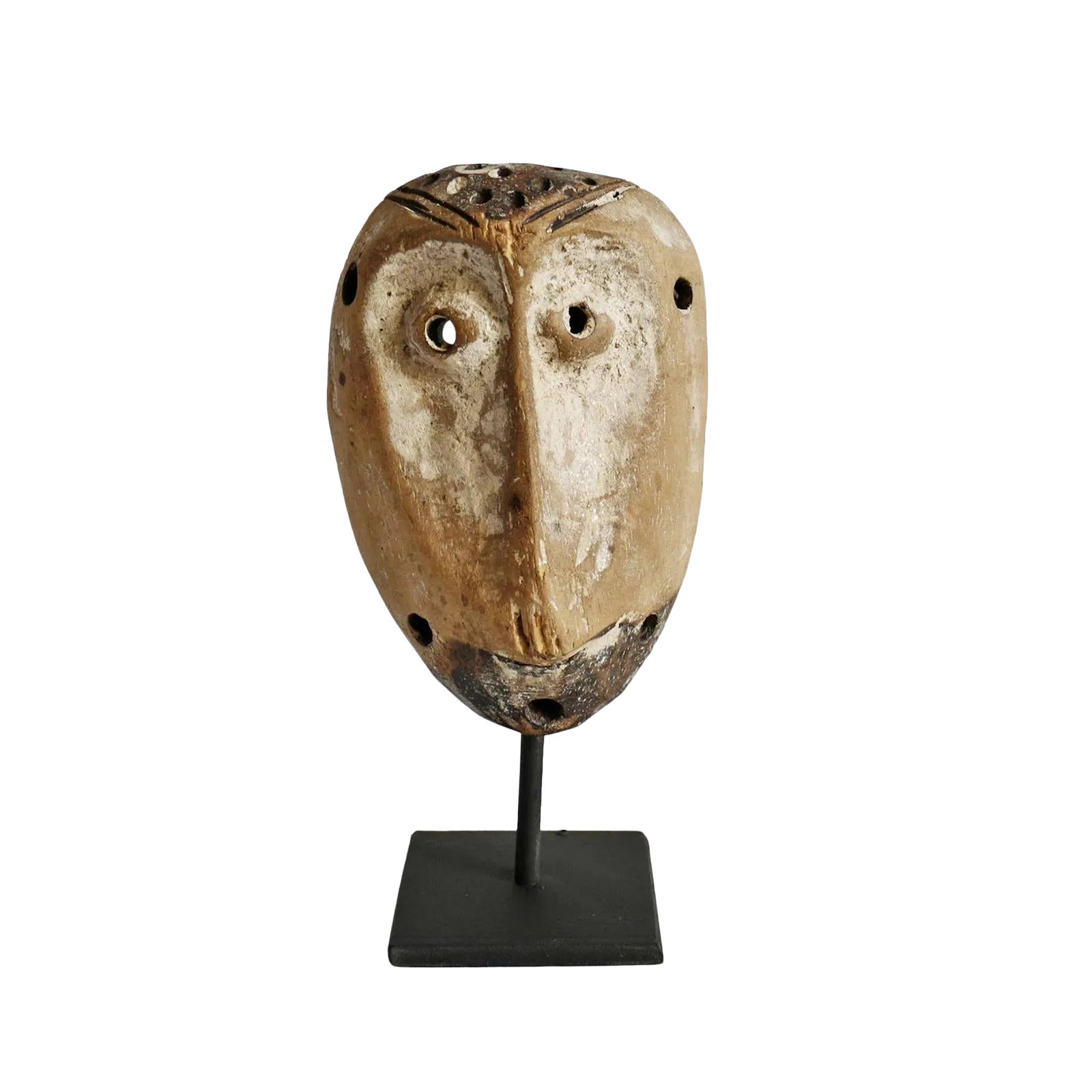 Mid 20th Century Lega Mask on Stand | Chairish