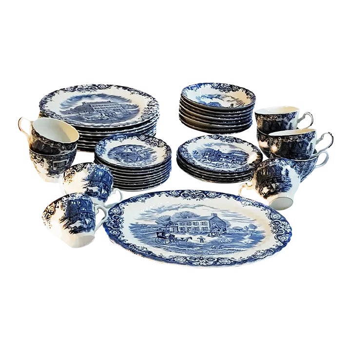 Johnson Brothers China Heritage Hall Blue Pattern - Made in ...