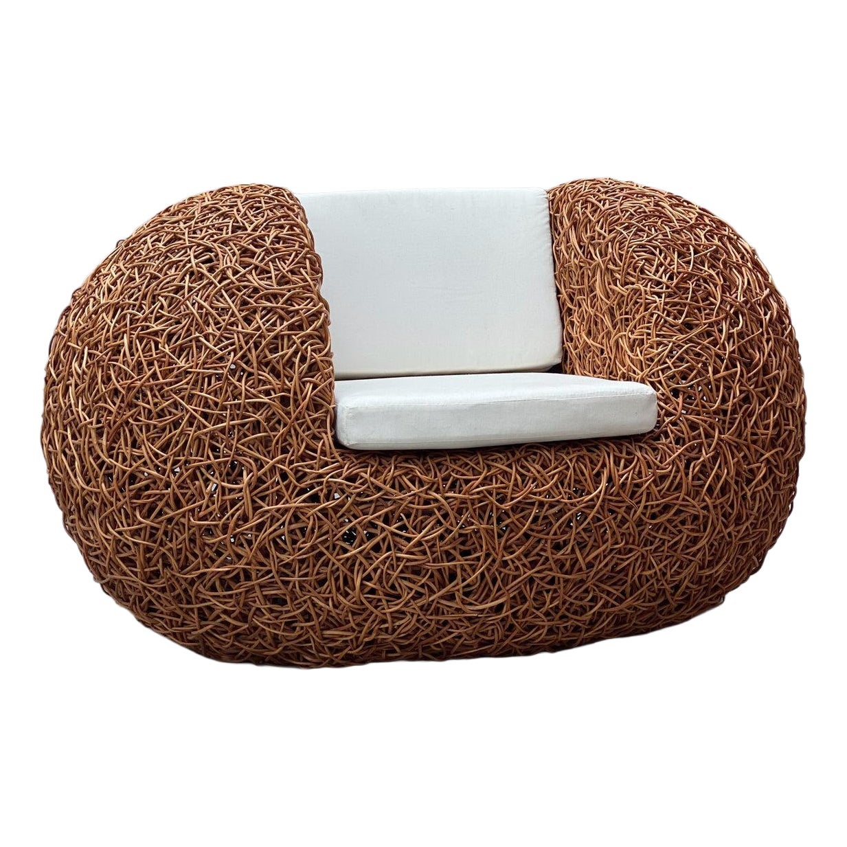 Woven Rattan Wicker Egg Nest Lounge Chair, Switzerland, 1990s | Chairish