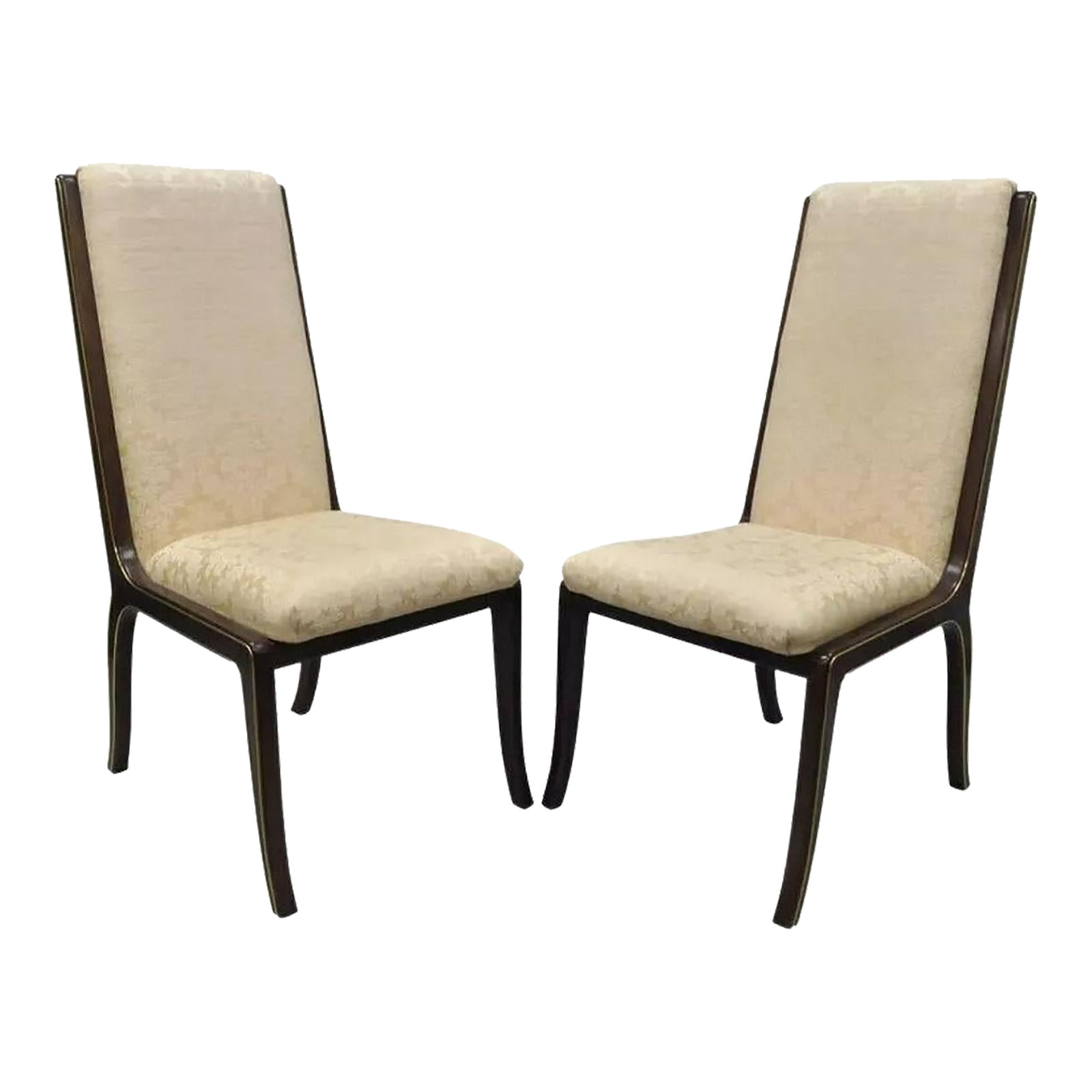 Late 20th Century William Doezema Baker Mastercraft Brass Inlay ...