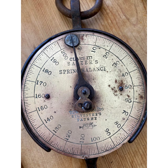 English Antique Brass and Cast Iron Salter’s Spring Balance Butcher’s ...