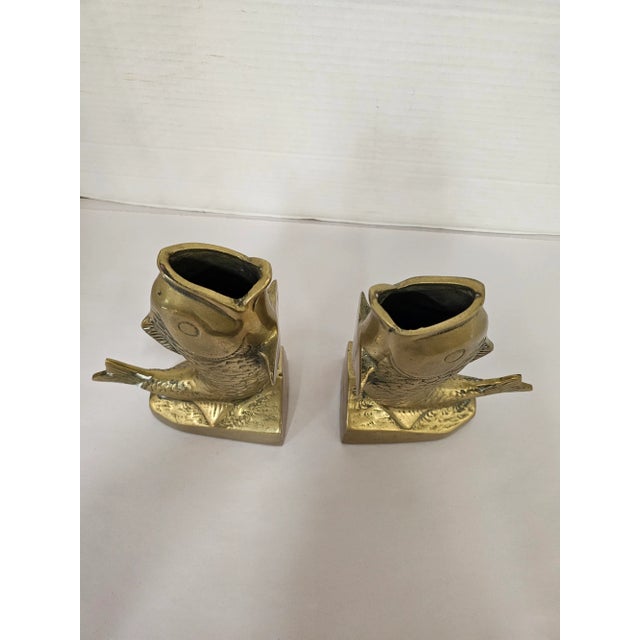 70’s Mid Century Modern Brass Fish Bookends - a Pair | Chairish