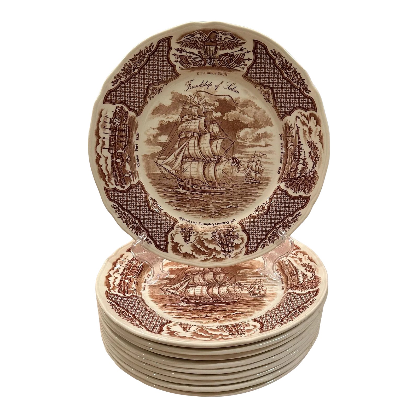 Vintage Alfred Meakin Staffordshire Fair Winds The Friendship of Salem ...