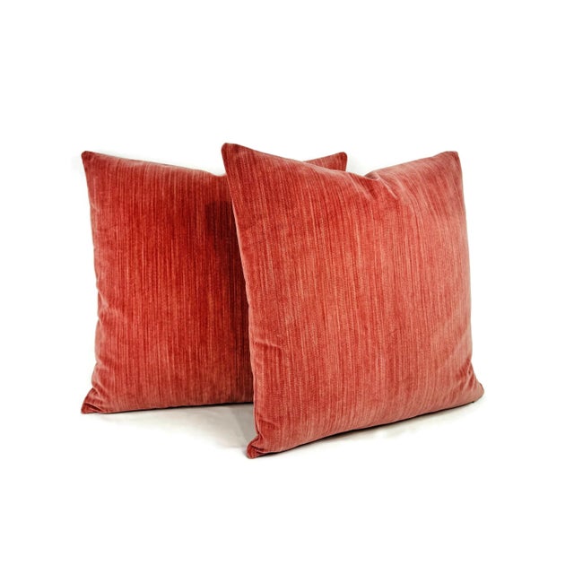 Lee Jofa Barnwell Pink Coral Velvet in Petal Pillow Cover | Chairish
