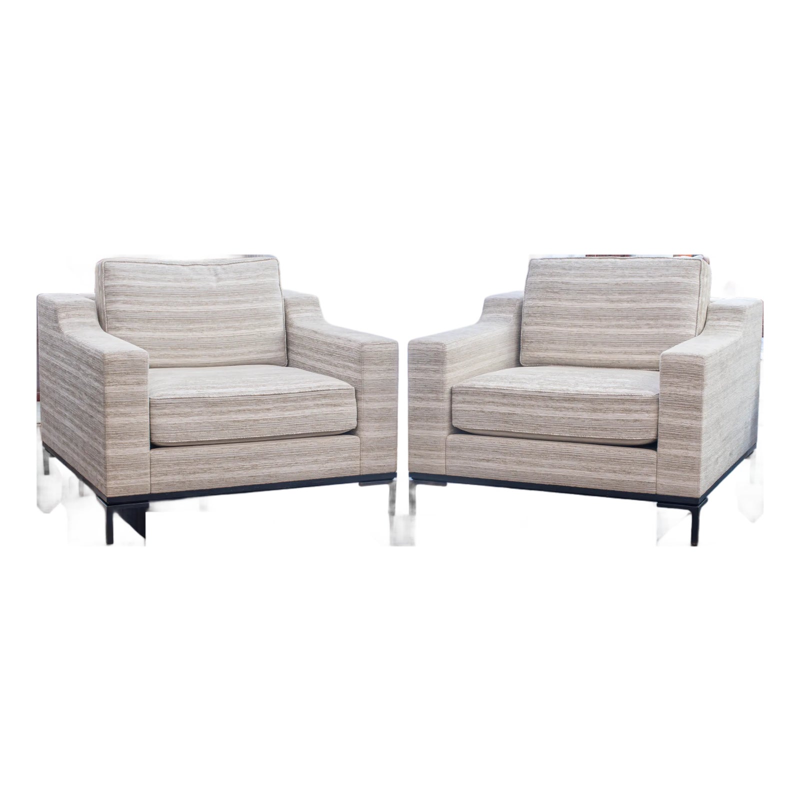 Pair Holly Hunt Guild Lounge Chairs | Chairish