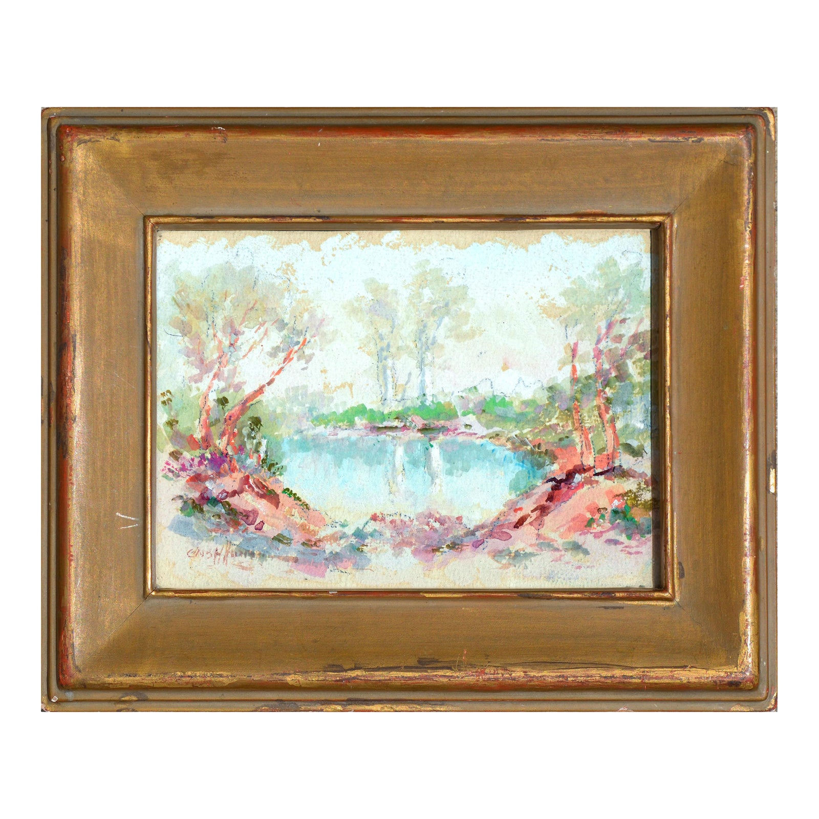 Early 20th Century Abstracted Landscape by Charles Henry Harmon | Chairish
