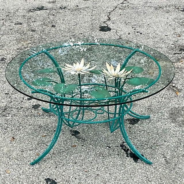 Late 20th Century Vintage Boho Signed Curtis Jere Lily Pad Coffee Table ...