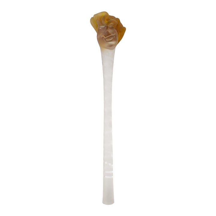 Art Glass Head Scepter Sculpture by Stephen Fellerman | Chairish