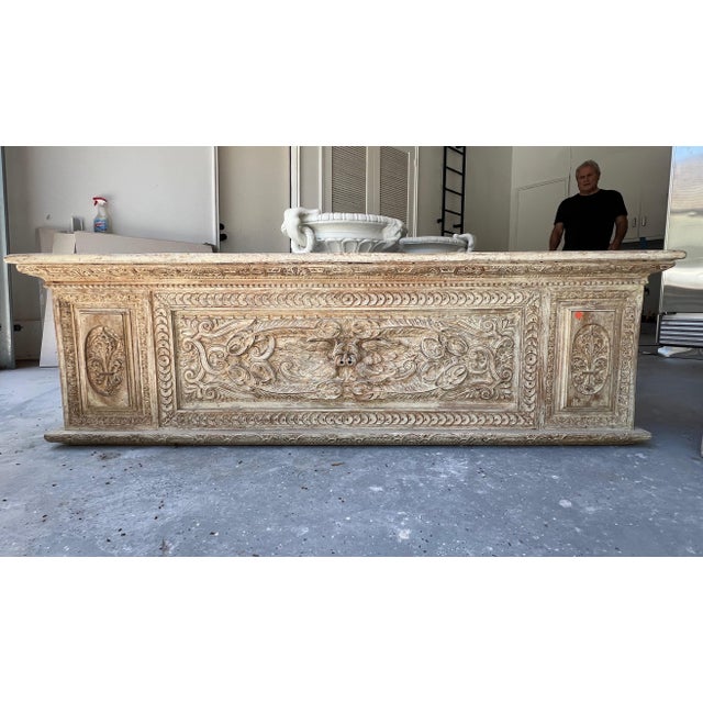 19th Century Carved French Oak Mantle | Chairish
