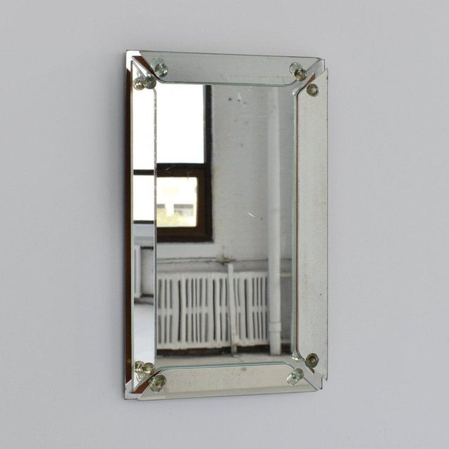 Vintage Art Deco Elongated Angular Mirror, Circa 1940s | Chairish