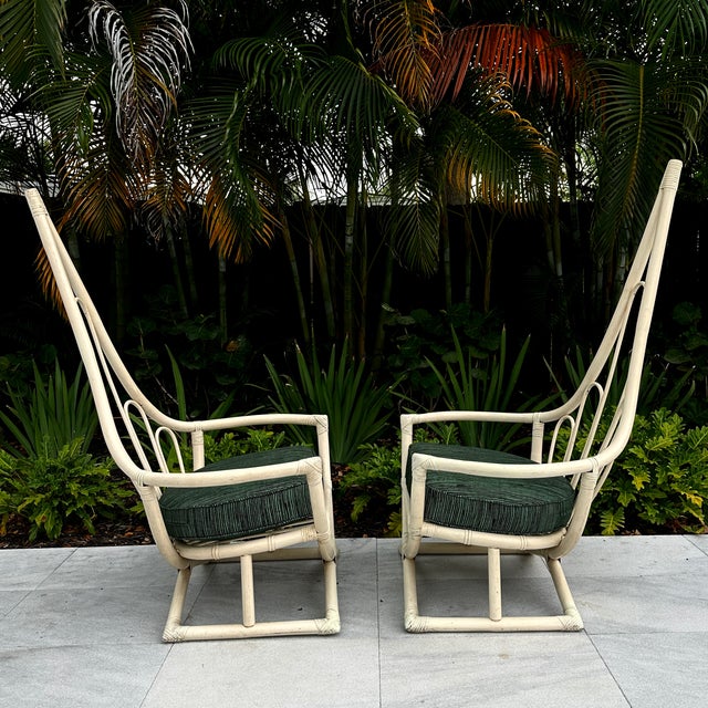 1960s Rattan Peacock Chairs by Henry Olko - a Pair | Chairish