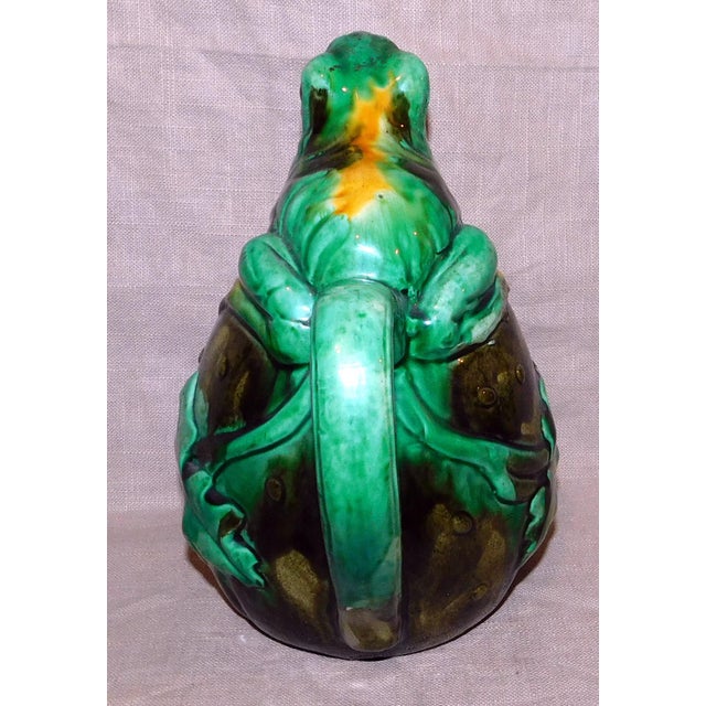 Portuguese Majolica Frog Pitcher | Chairish