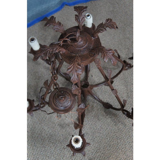 Vintage Dana Creath Designs 6 Light Scrolled Iron Acanthus Leaf ...