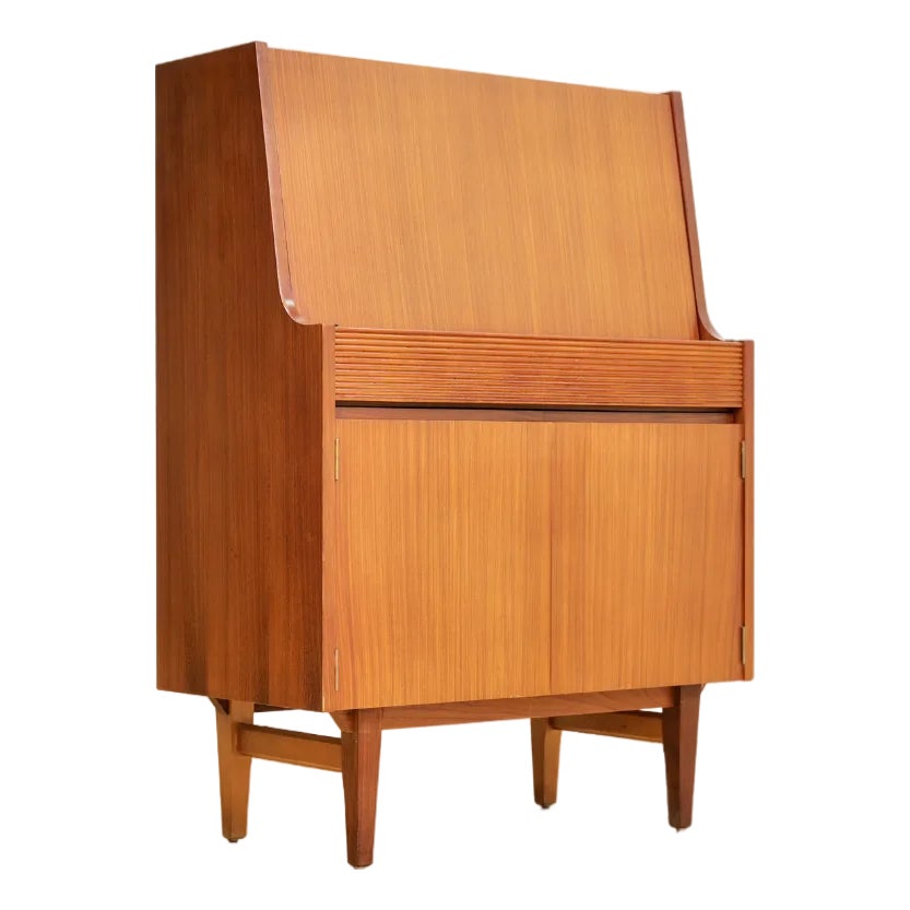 1960s Mid Century Teak Secretary Desk by Elliots of Newbury | Chairish