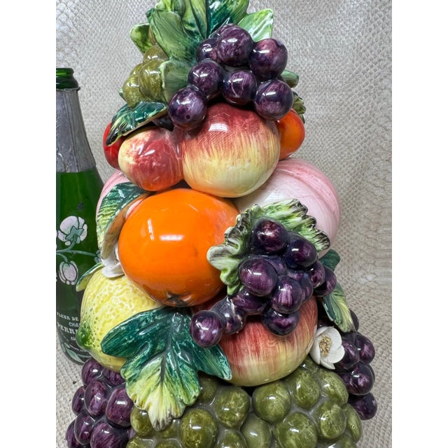 Vintage Italian Hand Painted Majolica Style Ceramic Fruit Topiary ...