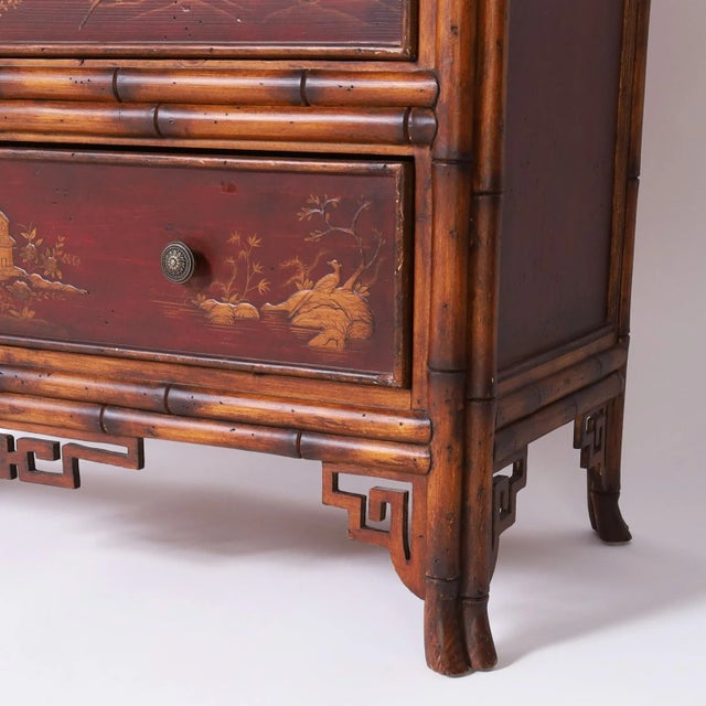 Pair of Vintage Bamboo Chinoiserie Chests | Chairish