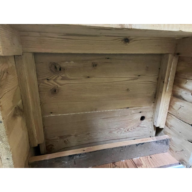 Vintage Rustic Solid Pine Side Table With Four Drawers | Chairish