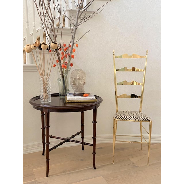 Vintage Italian Chiavari Brass High Back Ladderback Chair / Desk Chair ...