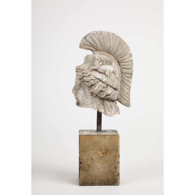 Head of Minerva Carved in White Marble, 19th Century | Chairish