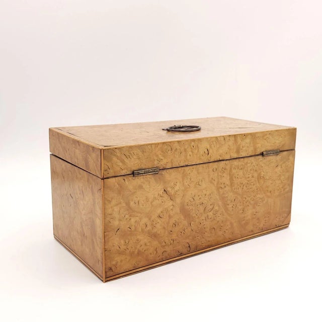 Georgian Pollard Elm Tea Caddy With Boxwood Inlay, Circa 1800 | Chairish