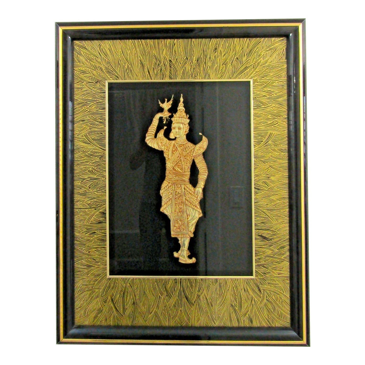 1960s Large Sebet Silverman Verre Églomisé Thai Gold Leaf Sculptural ...