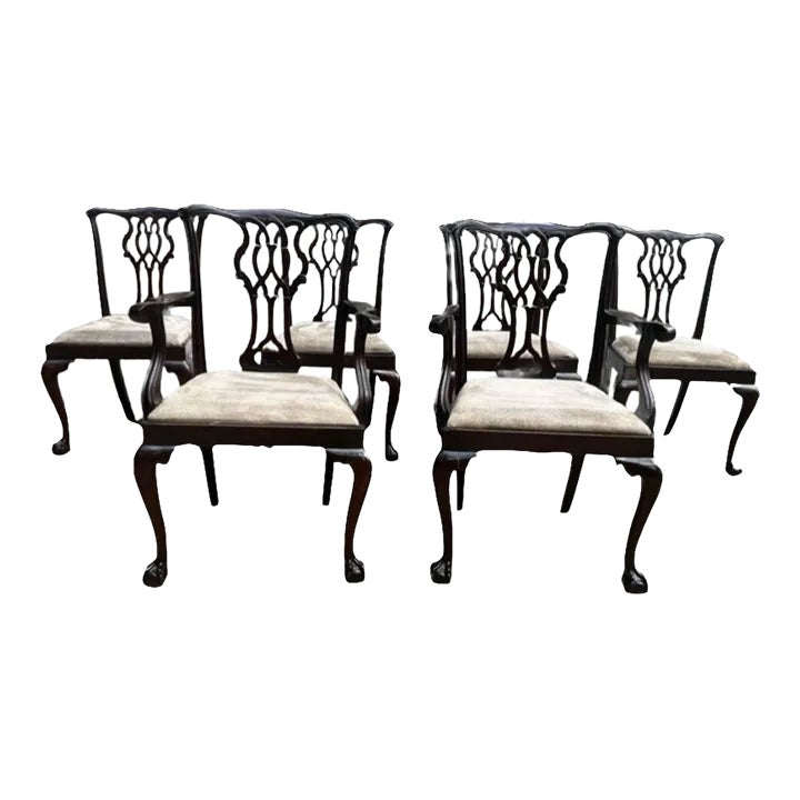 Early 20th Century George III Style Mahogany Dining Chairs by Hamptons ...