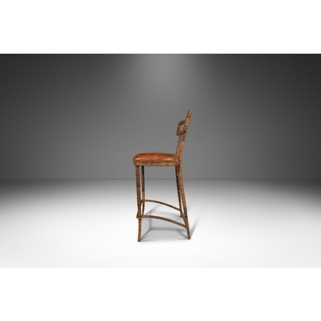 Set of 4 Modern Campaign Bar Stools Attributed to Maitland-Smith, 1980s ...