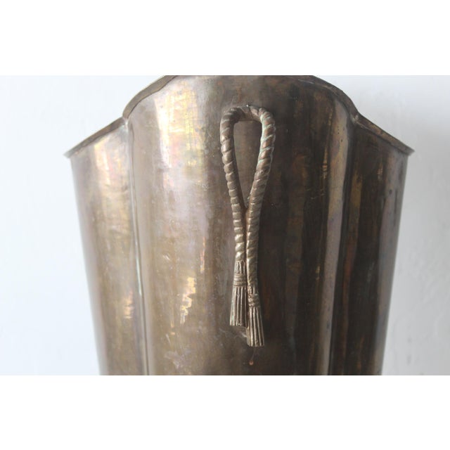 1970s Vintage Italian Style Brass Umbrella Stand or Cane Holder With ...