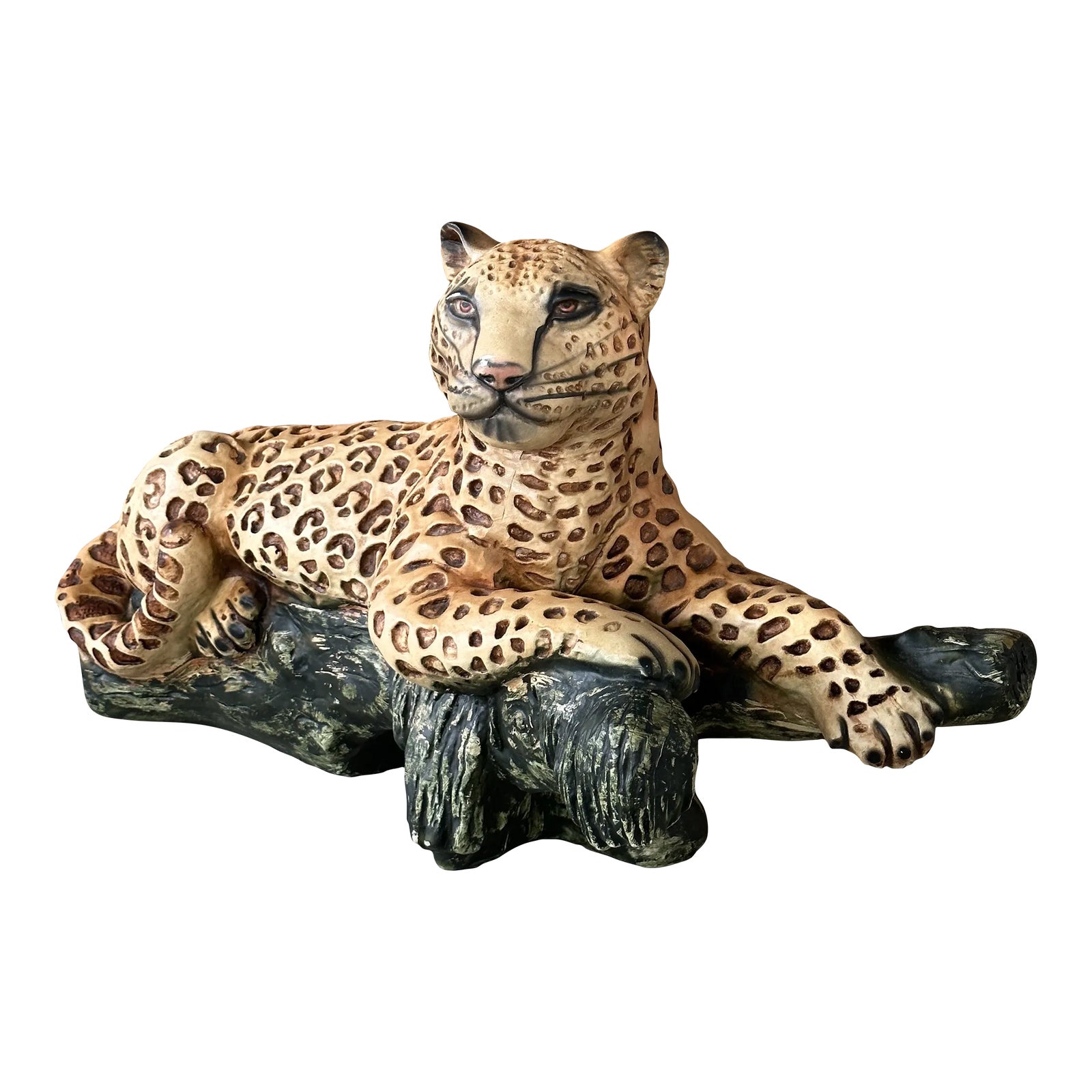 1980’s Hollywood Regency Hand Painted Leopard | Chairish