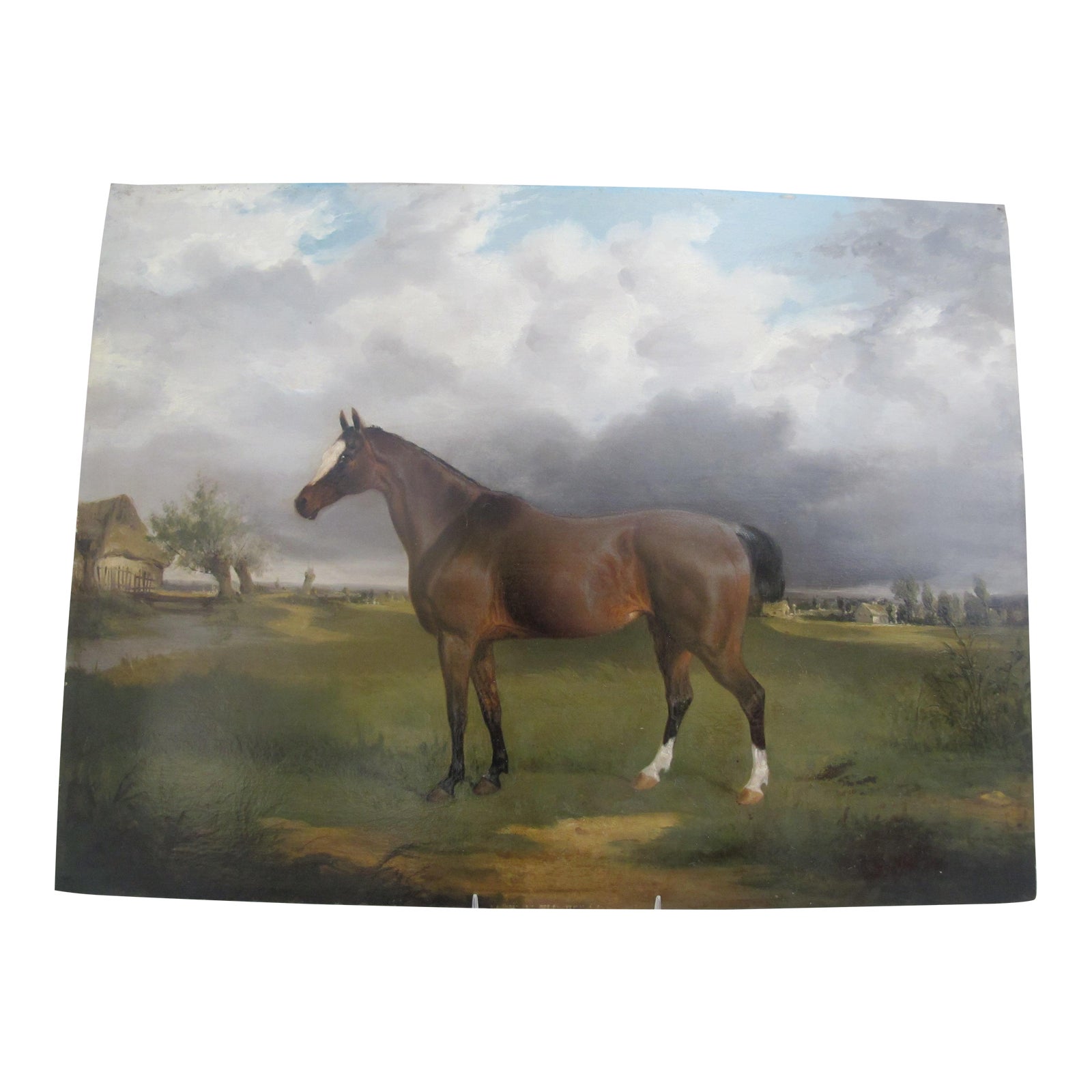 William Joseph Shayer Antique English Horse Portrait Oil Painting on ...