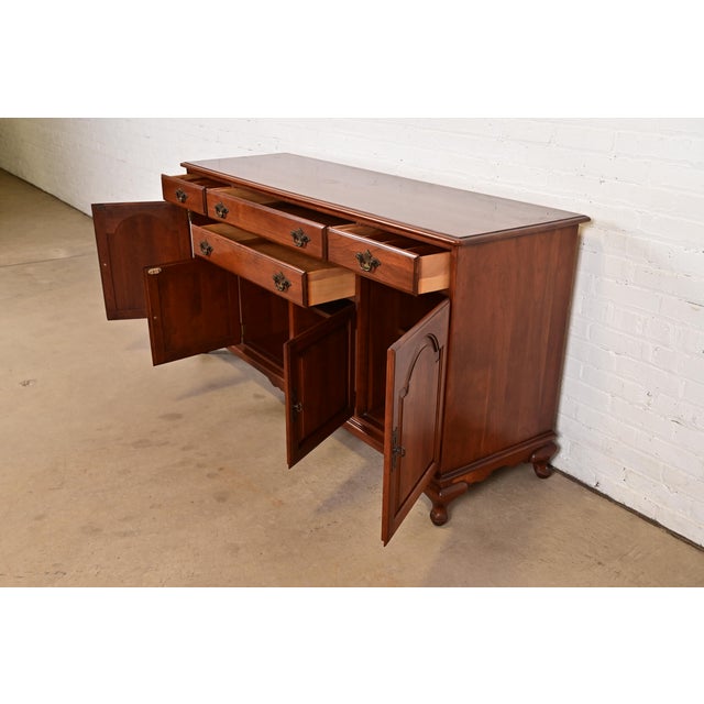 Ethan Allen American Colonial Solid Cherry Wood Sideboard Credenza ...