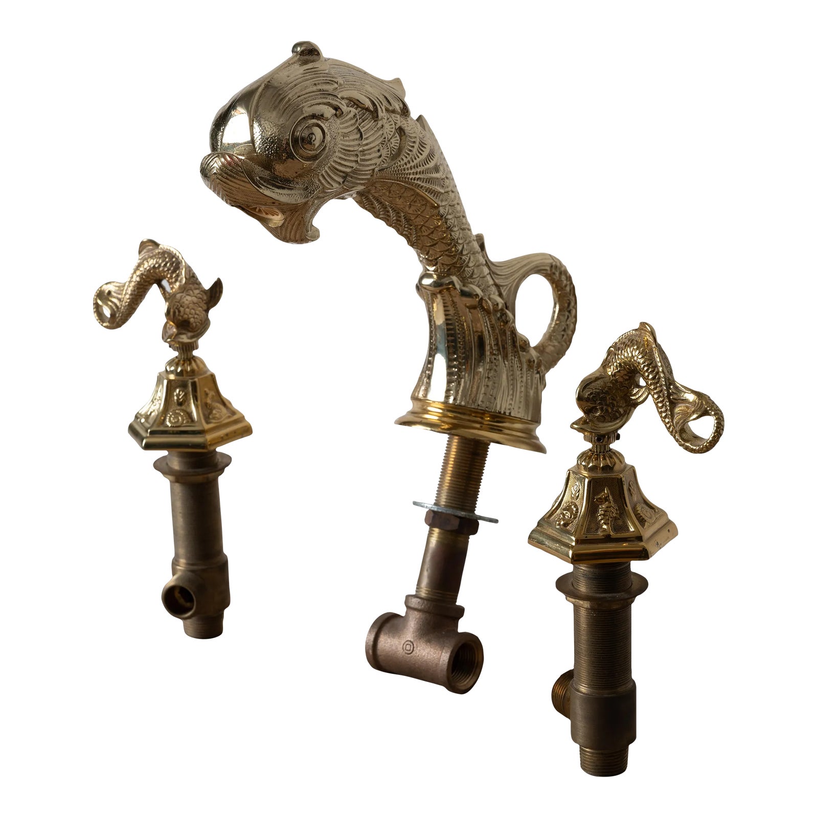 Sherle Wagner Style Dolphin Faucet Tub Set | Chairish